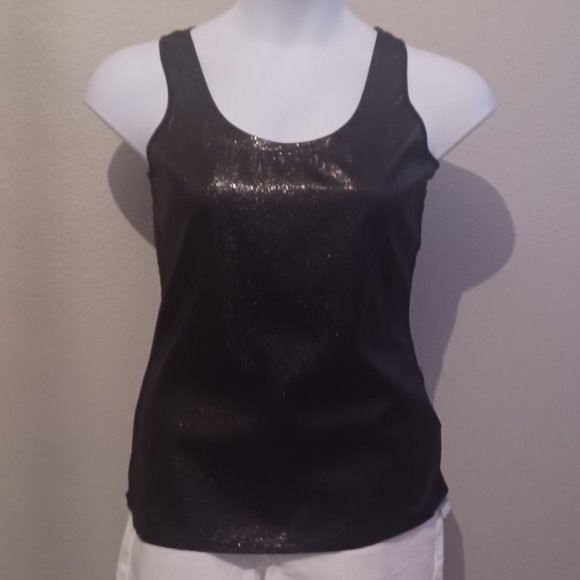 Express | Tops | Express Black And Gold Glitter Tank Top | Poshmark